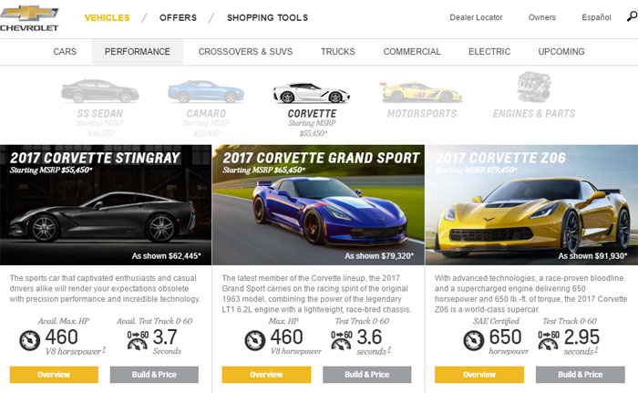 Chevrolet Updates the 2017 Corvette Configurator with New Features ...