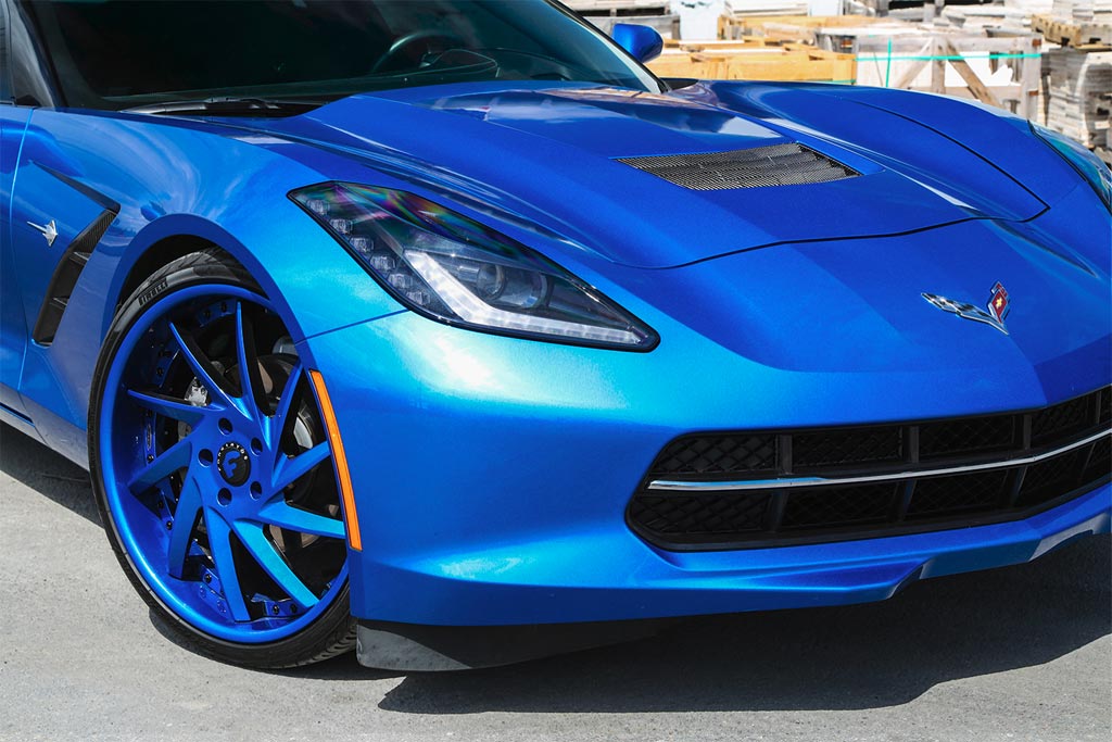 [PICS] Laguna Blue Corvette Stingray on Blue Forgiato Wheels - Corvette ...
