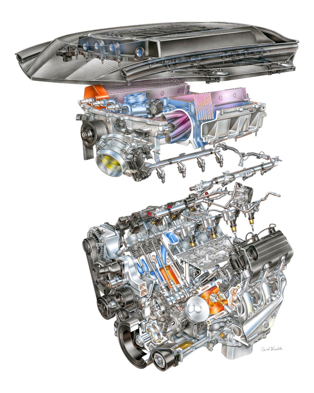 [PIC] David Kimble's Illustration of the Corvette ZR1's LT5 V8 Engine ...