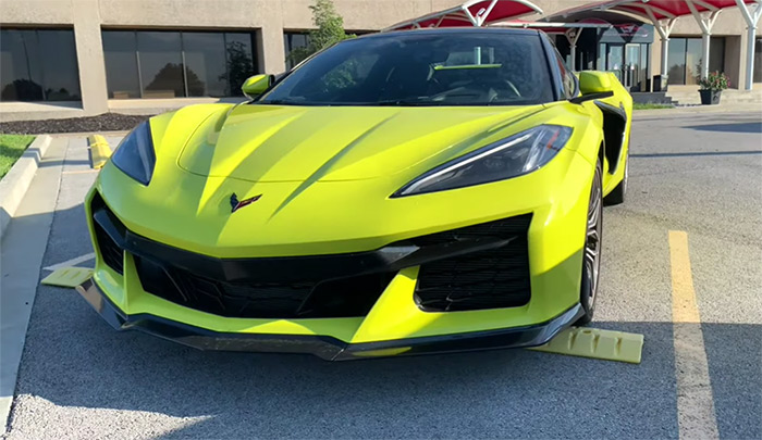 [SPIED] 2023 Corvette Z06 in Accelerate Yellow at the Corvette Assembly ...