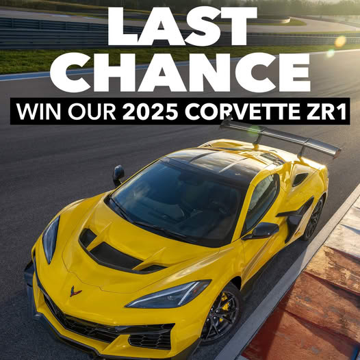 Today is Your LAST CHANCE to Enter to Win a 2025 Corvette ZR1 with ZTK ...