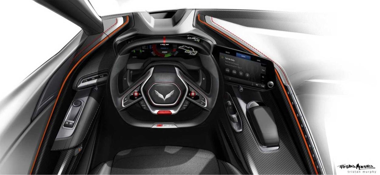 [PIC] Chevrolet Shares Early Sketch of the C8 Corvette Z06's Cockpit ...