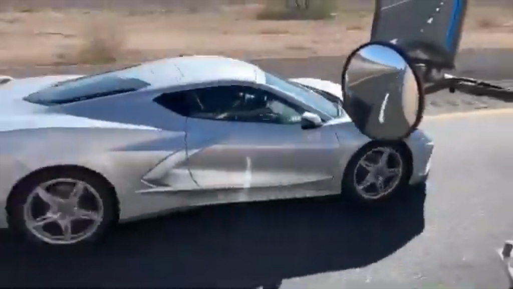 [SPIED] Blade Silver C8 Corvette Drive-By Surprises Trucker - Corvette ...