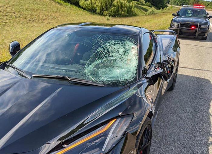 [ACCIDENT] 2020 Corvette Damaged After Striking a Deer on a Highway ...