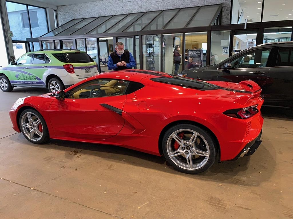 [PIC] 2020 Corvette Arrives at Dealership with a Two-Tone Boomerang ...